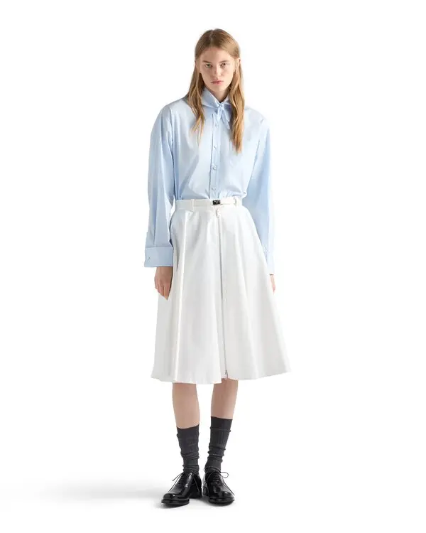 Prada Chino Midi-skirt With Zipper