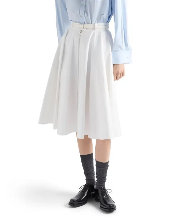 Prada Chino Midi-skirt With Zipper
