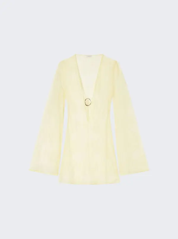 Oseree Lace O-gem Kaftan Lemon - Yellow