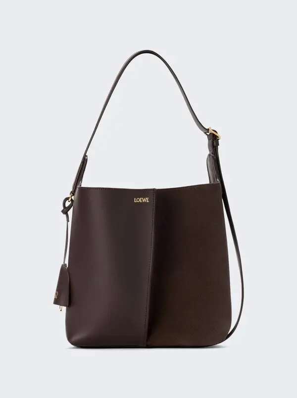 Loewe Medium Calfskin And Suede Bilbao Bucket Bag - Brown