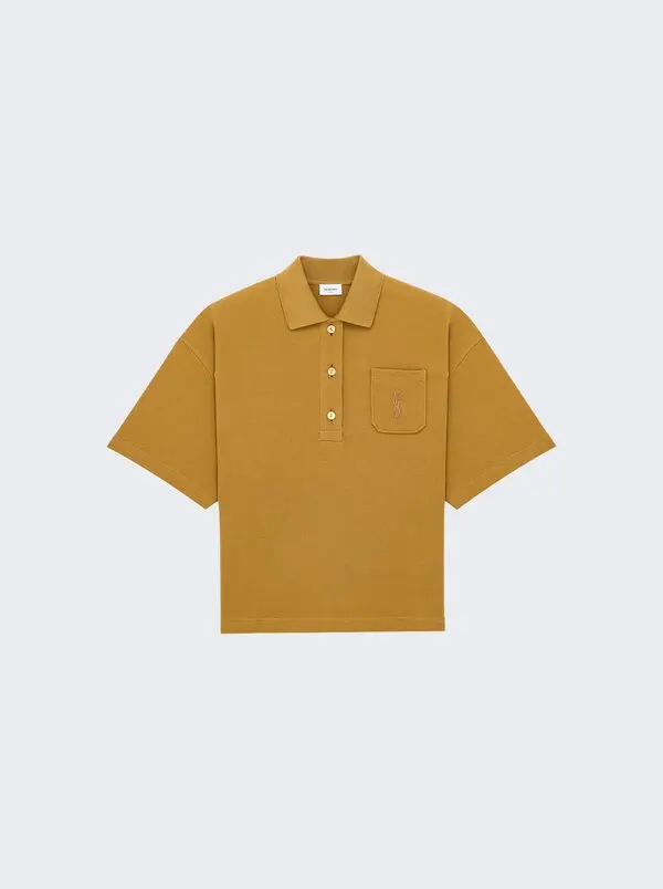 Saint Laurent Cassandre Oversize Polo Shirt Miel Fonce - Yellow