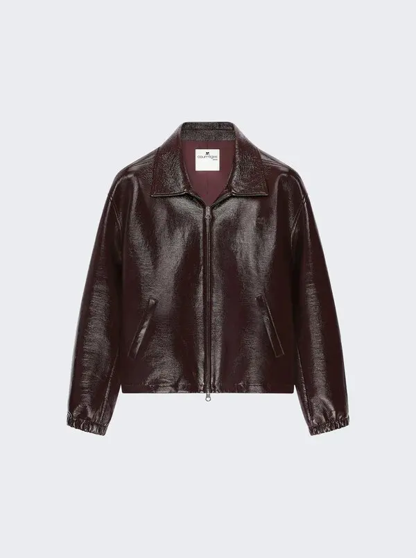 COURREGES Vinyl Bomber Jacket Burnt