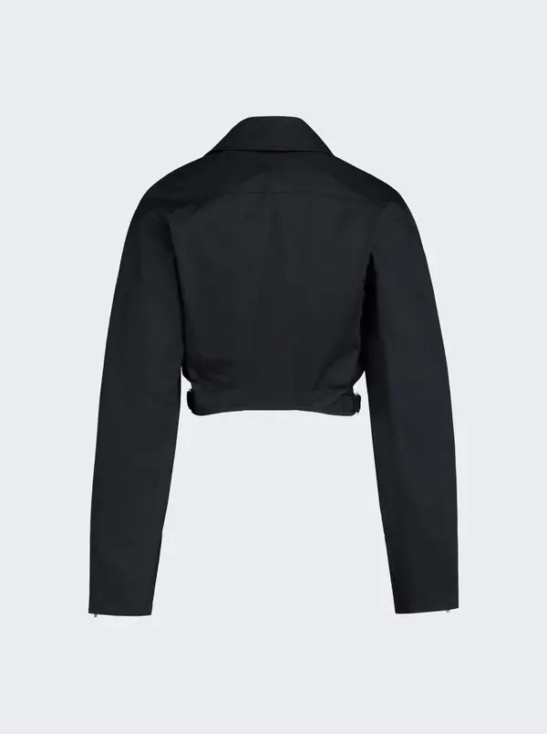 ALAÃA Cropped Biker Cotton Poplin
