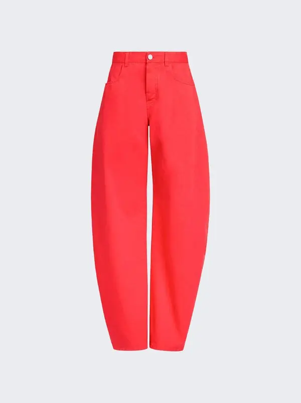 Alaïa Round Denim Pants Vermillon - Red