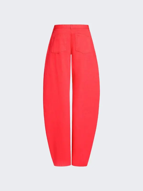 Alaïa Round Denim Pants Vermillon