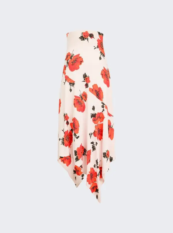 Alaïa Jersey Flower Skirt Rose Pale And Rouge - Multi