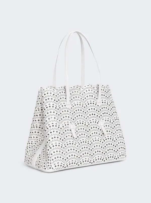 Alaïa Mina 37 Bag In Vienne Wave Calfskin - White