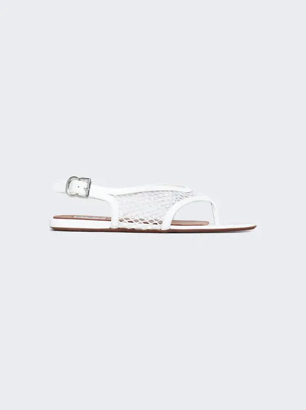 Alaïa Fishnet Thong Sandals - White