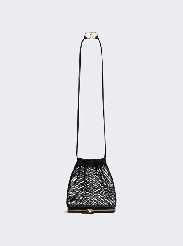 Alaïa Le Pochon Fishnet Bag Garnet Red - Black