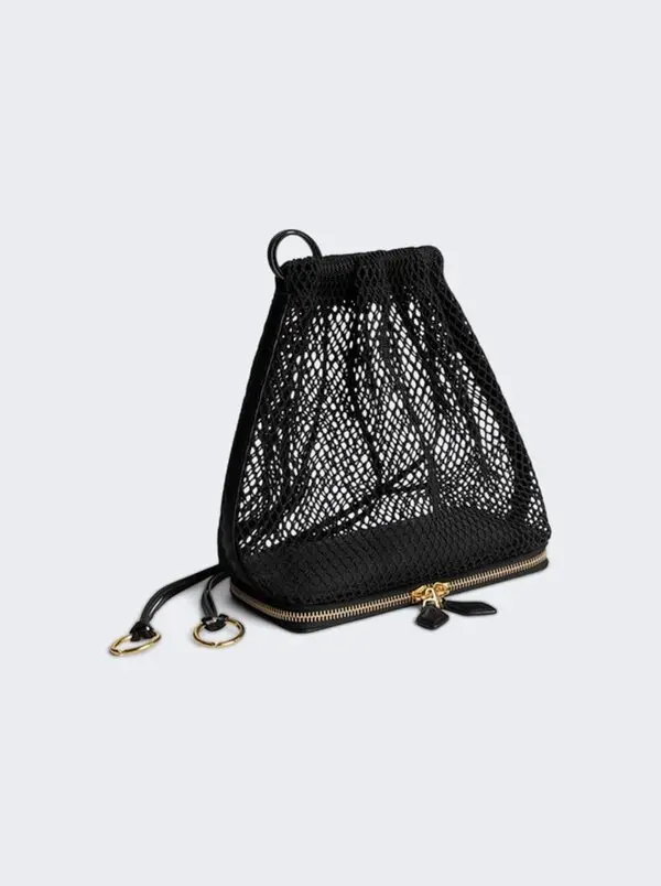 Alaïa Le Pochon Fishnet Bag Garnet Red - Black