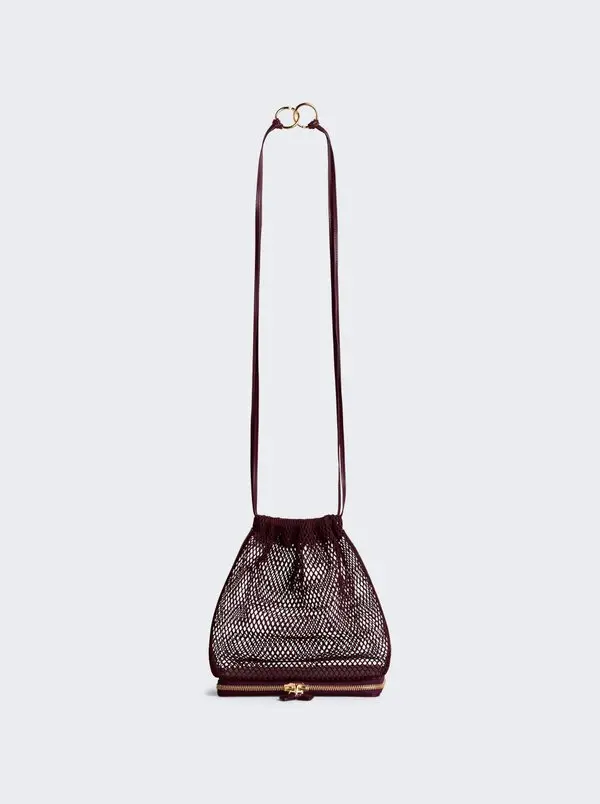 Alaïa Le Pochon Fishnet Bag Garnet Red - Brown