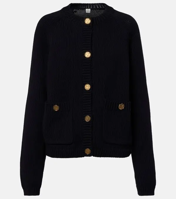 TOTEME Cotton Cardigan - Black