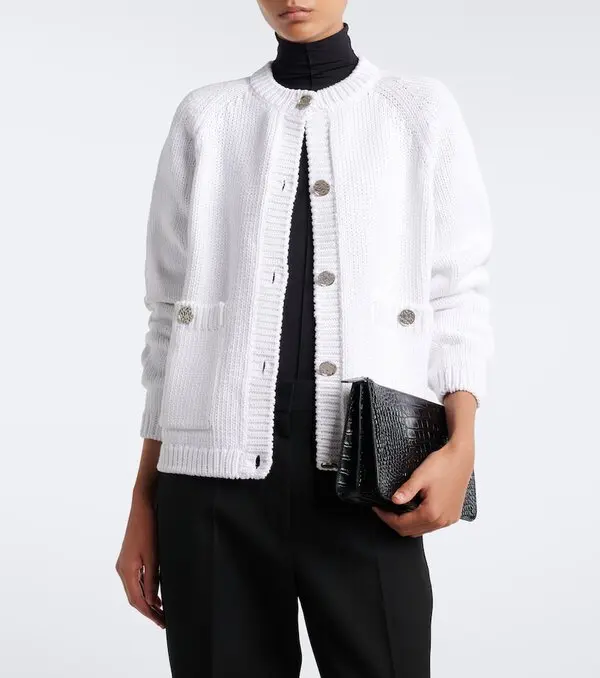 TOTEME Cotton Cardigan With Hammered Buttons - White