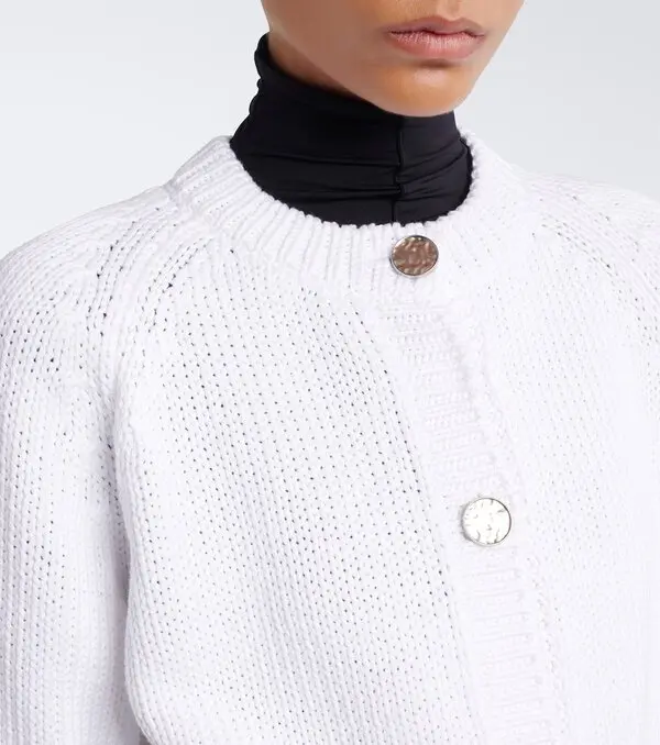 TOTEME Cotton Cardigan With Hammered Buttons - White