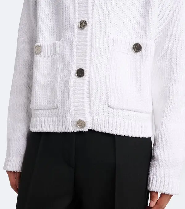 TOTEME Cotton Cardigan With Hammered Buttons - White