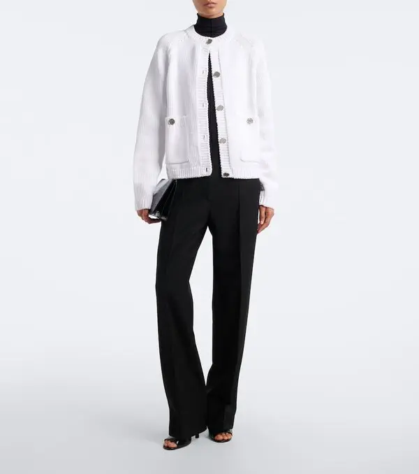 TOTEME Cotton Cardigan With Hammered Buttons - White