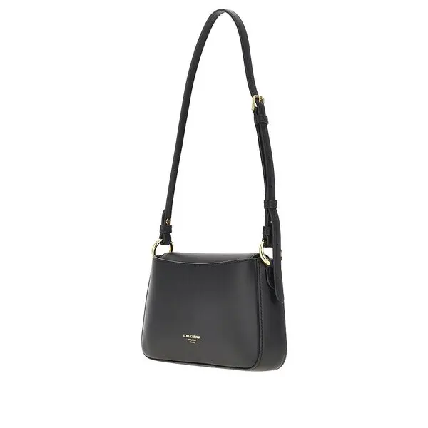Dolce & Gabbana Leather Phone Bag With Dg Logo - Black