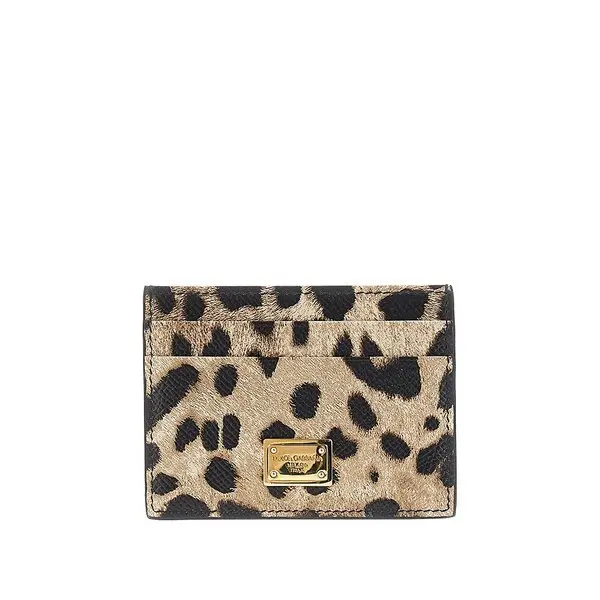 Dolce & Gabbana Leopard-print Leather Cardholder - Multicolor