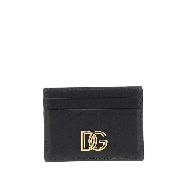Dolce & Gabbana Leather Cardholder With Dg Logo - Black