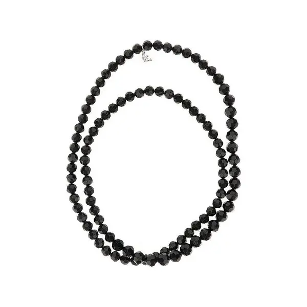 Emporio Armani Long Beaded Necklace - Black