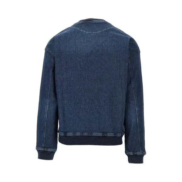 Emporio Armani Denim Crewneck Sweatshirt With Eagle Logo