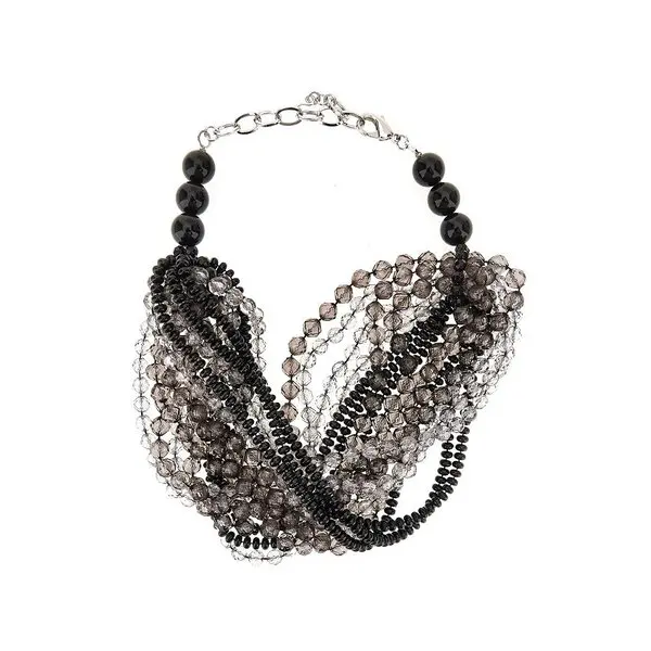 Emporio Armani Faceted Beads Multi-strand Necklace - Black