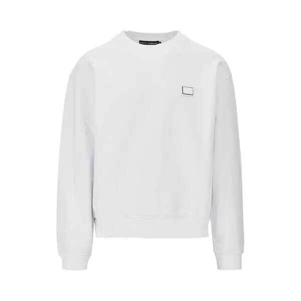 Dolce & Gabbana Logo Plate Crewneck Sweatshirt - White