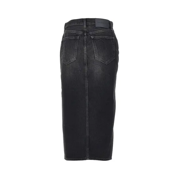 HAIKURE Denim Midi Skirt With Front Zip
