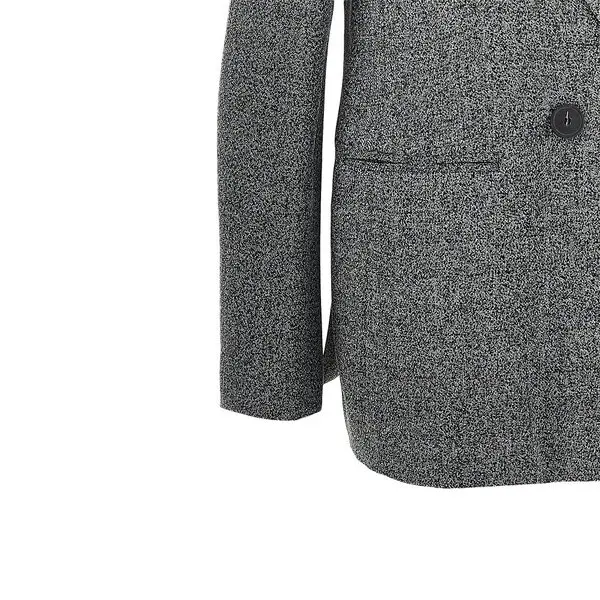 Emporio Armani Double-breasted Shawl Collar Jacket In Mouliné Fabric