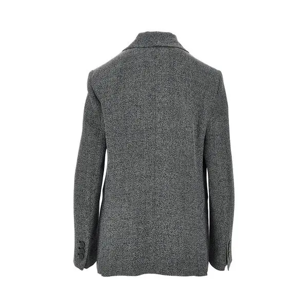 Emporio Armani Double-breasted Shawl Collar Jacket In Mouliné Fabric
