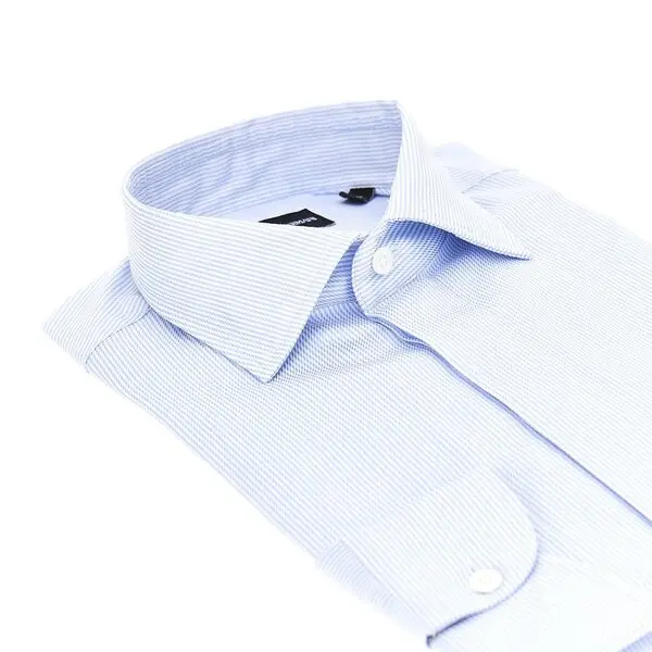 Emporio Armani Cotton Twill Shirt With Striped Motif - White