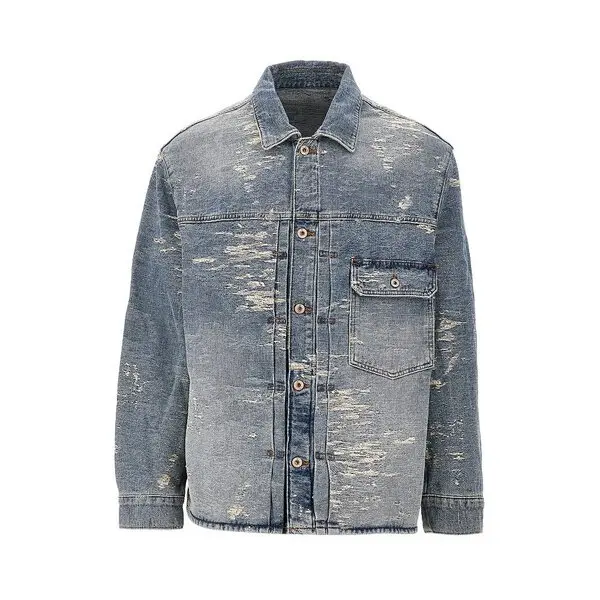 Emporio Armani Denim Jacket With Vintage Effect - Blue