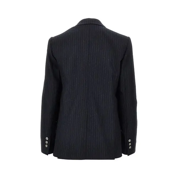 Emporio Armani Pinstriped Wool-blend Double-breasted Jacket