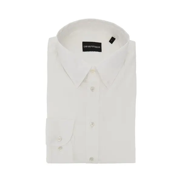 Emporio Armani Cotton-blend Technical Poplin Hirt - White