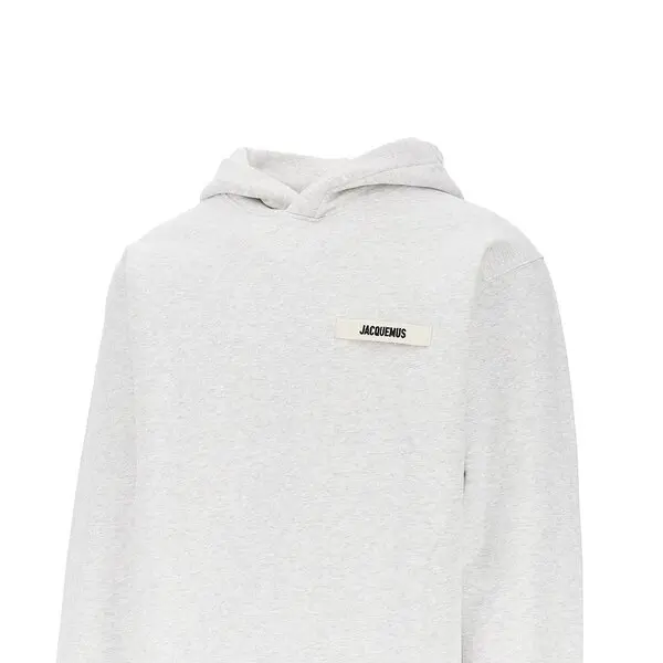 Jacquemus Fleece-back Hoodie With Gros Grain Logo Label