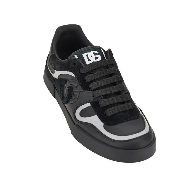 Dolce & Gabbana Portofino Leather Sneakers - Black