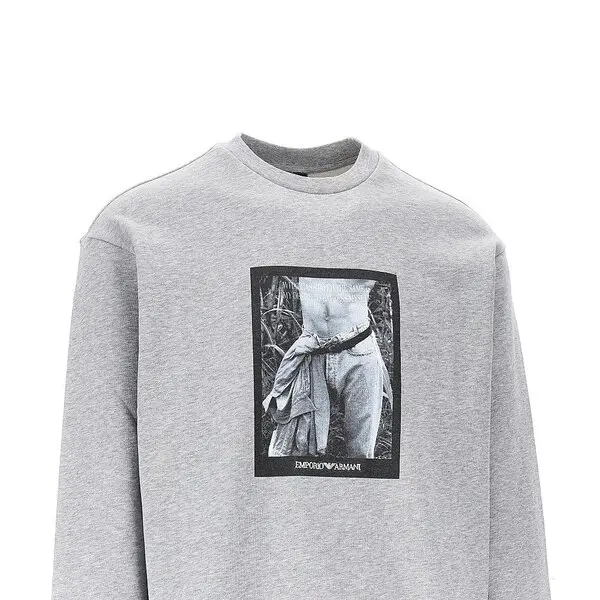 Emporio Armani Logo Print Crewneck Sweatshirt