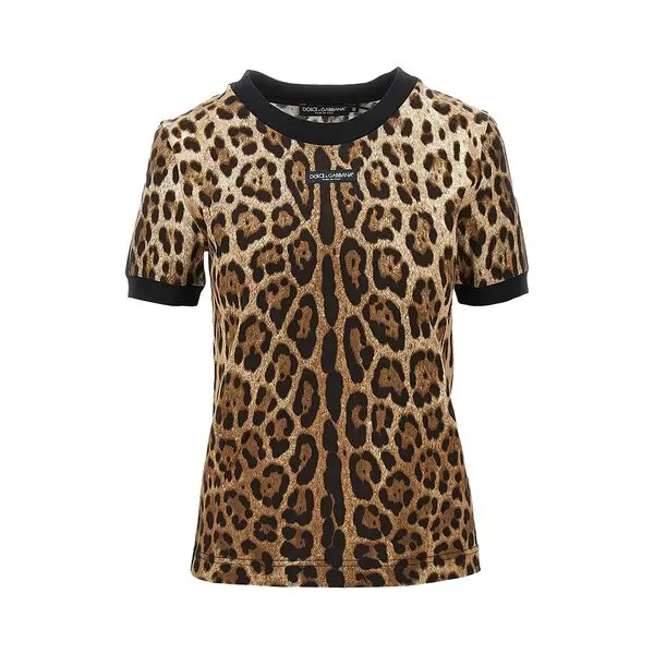 Dolce & Gabbana Leopard-print Cotton Jersey T-shirt - Brown