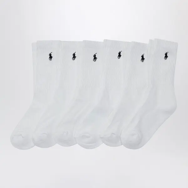 Polo Ralph Lauren Set Of Three Socks With Logo - White