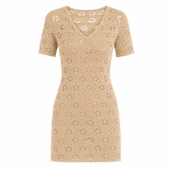 MUCHE & MUCHETTE Shara Crochet Mini Dress - Brown
