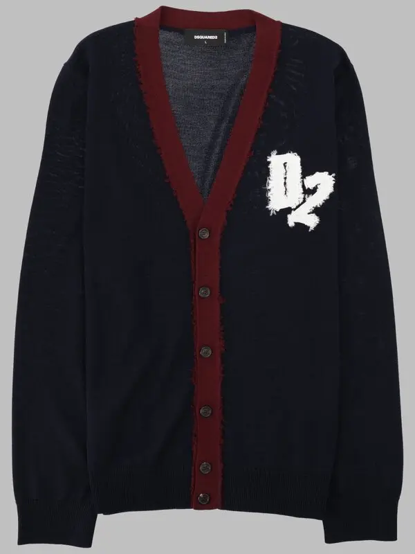 Dsquared2 Oversize Fit Wool Cardigan - Black