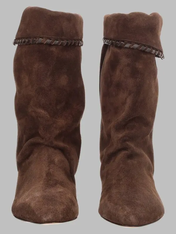 Isabel Marant Étoile Dalby" Suede Ankle Boots With Braided Detail - Brown