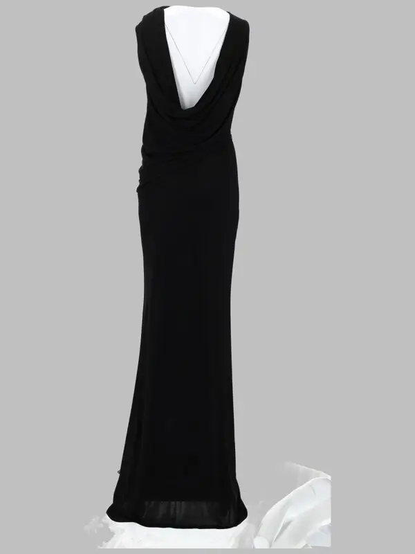 TOM FORD Crepe Draped Evening Dress - Black