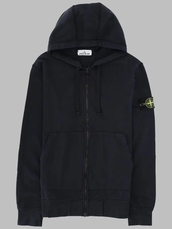 Stone Island Zip-up Hoodie - Blue