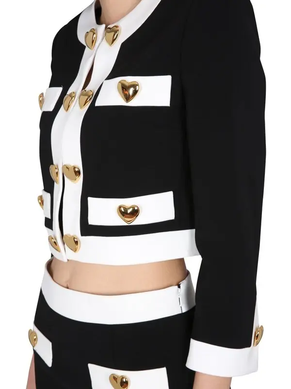 Moschino Giacca In Crêpe Heart Buttons