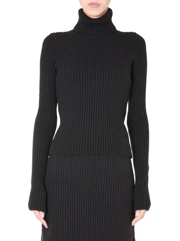 Bottega Veneta Ribbed Turtleneck Sweater - Brown