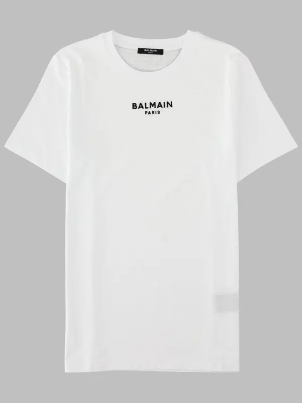 Balmain T-shirt Con Logo Ricamato - White