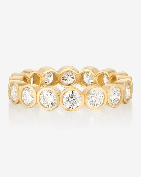Ring Concierge Round Bezel Eternity Band In 14k Yellow Gold With Diamonds - One-color