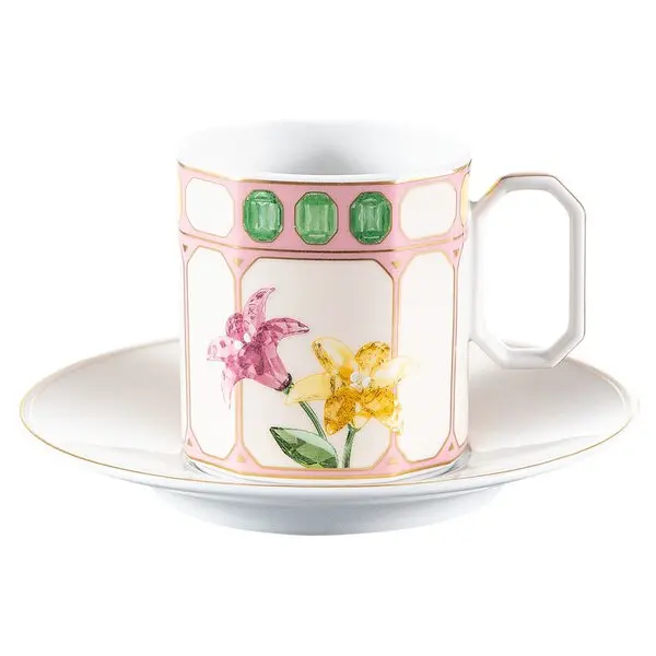 SWAROVSKI Idyllia Coffee Cup With Saucer - Pink