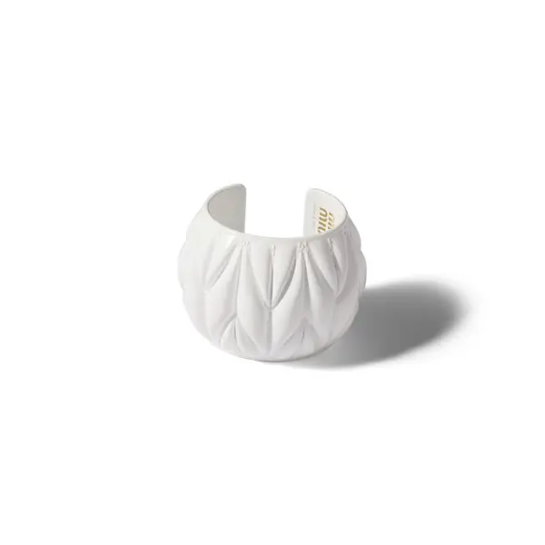 Miu Miu Bracelet With Matelassé Motif - White
